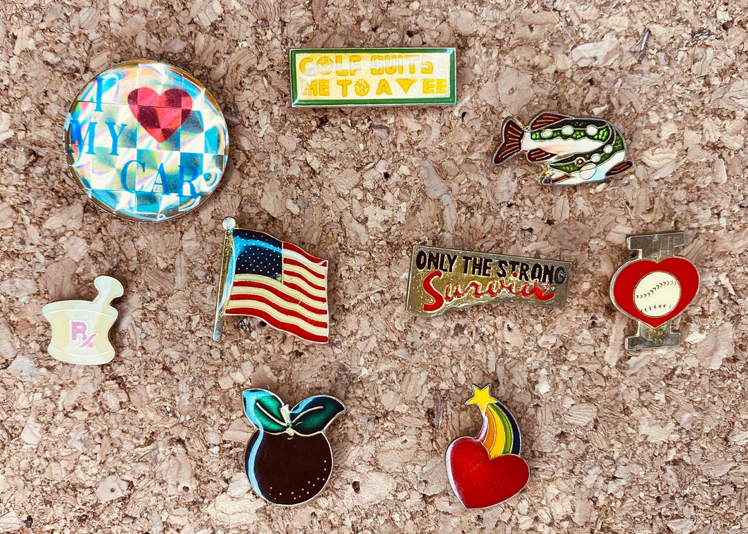 Vintage 1970s-1990s Enamel Pins Jean Jacket Lapel Pins - Etsy
