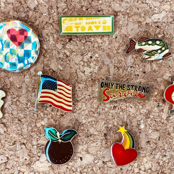 Vintage Enamel Pins - Etsy
