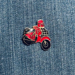 Moped or Motorcycle Enamel Pin | Vintage Vespa Lapel Button | Motor ...