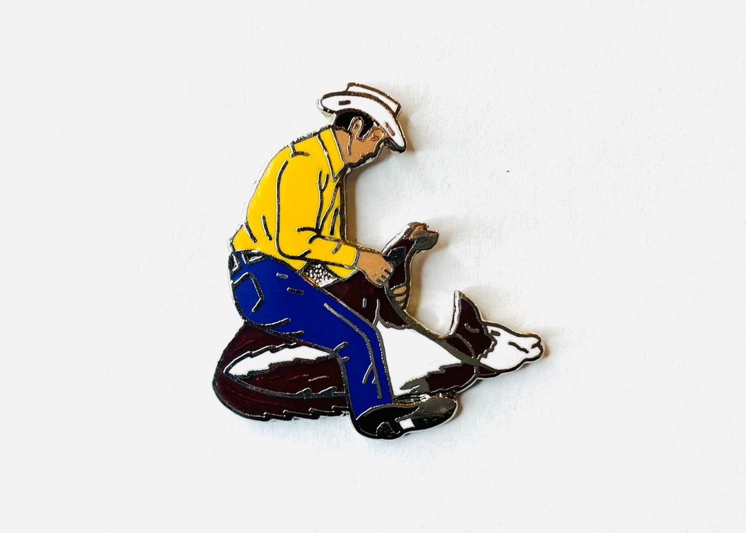Rodeo Tie-down Roping Pin Calf Mafco Cowboy Badge - Etsy