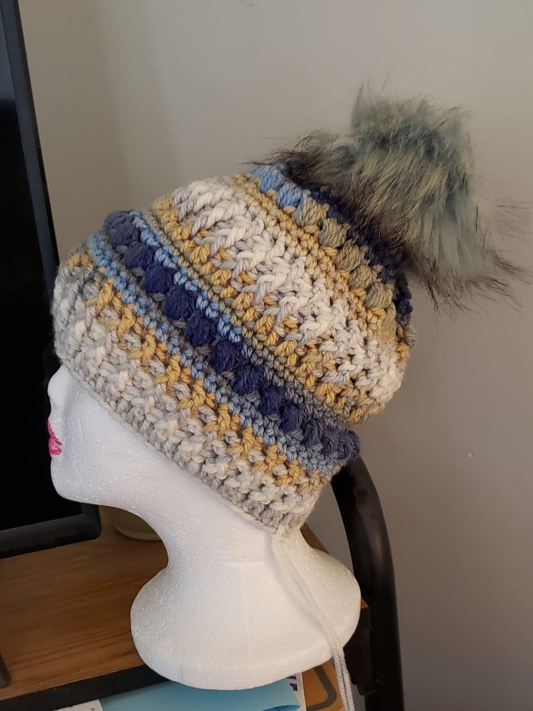 Hand Crocheted Textured Winter Hat - Etsy