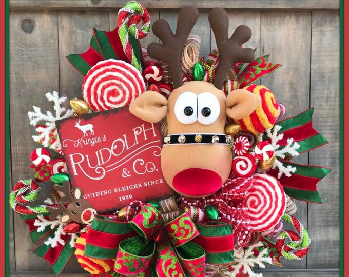 RESERVED FOR PATTY Reindeer Wreath, Christmas Wreath, Holiday Wreath ...