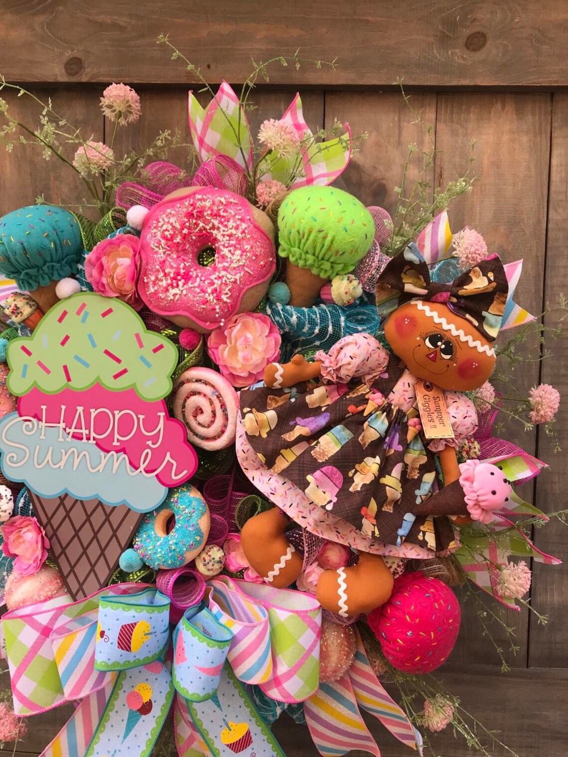 Ice Cream Wreath, Ice Cream Decor, Birthday Wreath, Party Wreath ...