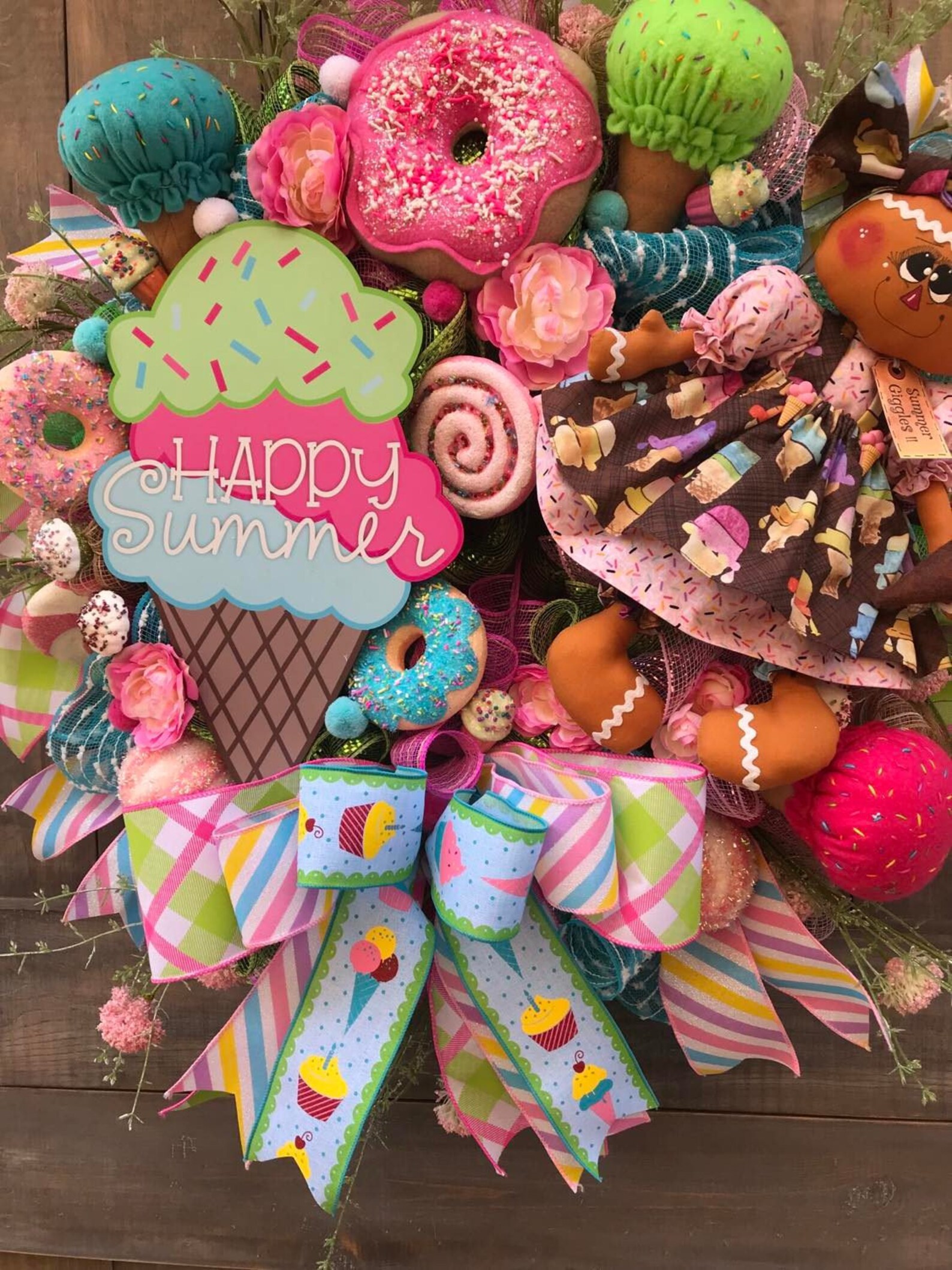 Ice Cream Wreath, Ice Cream Decor, Birthday Wreath, Party Wreath ...