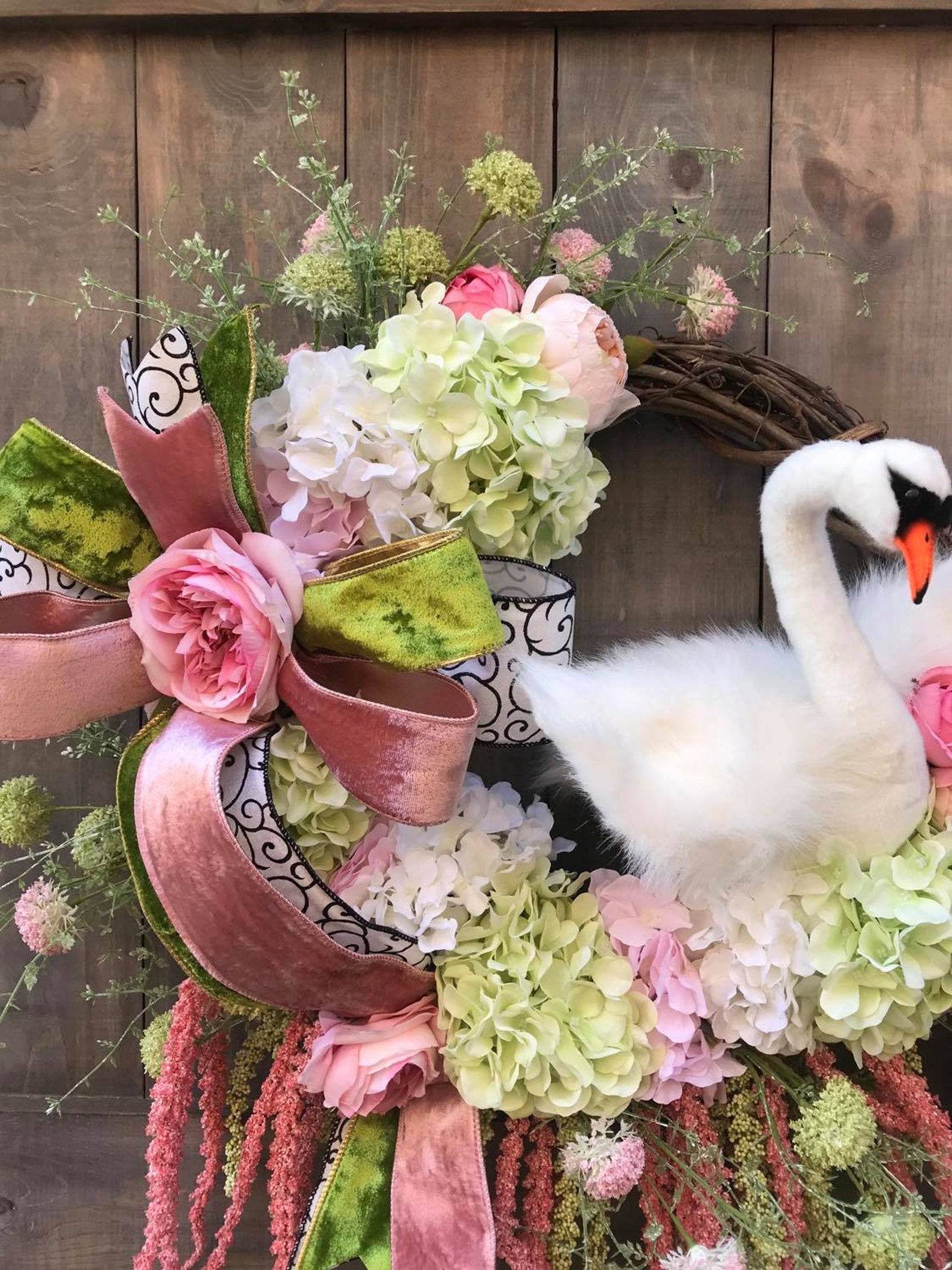Swan Wreath Swan Decor Summer Wreath Spring Wreath Summer | Etsy