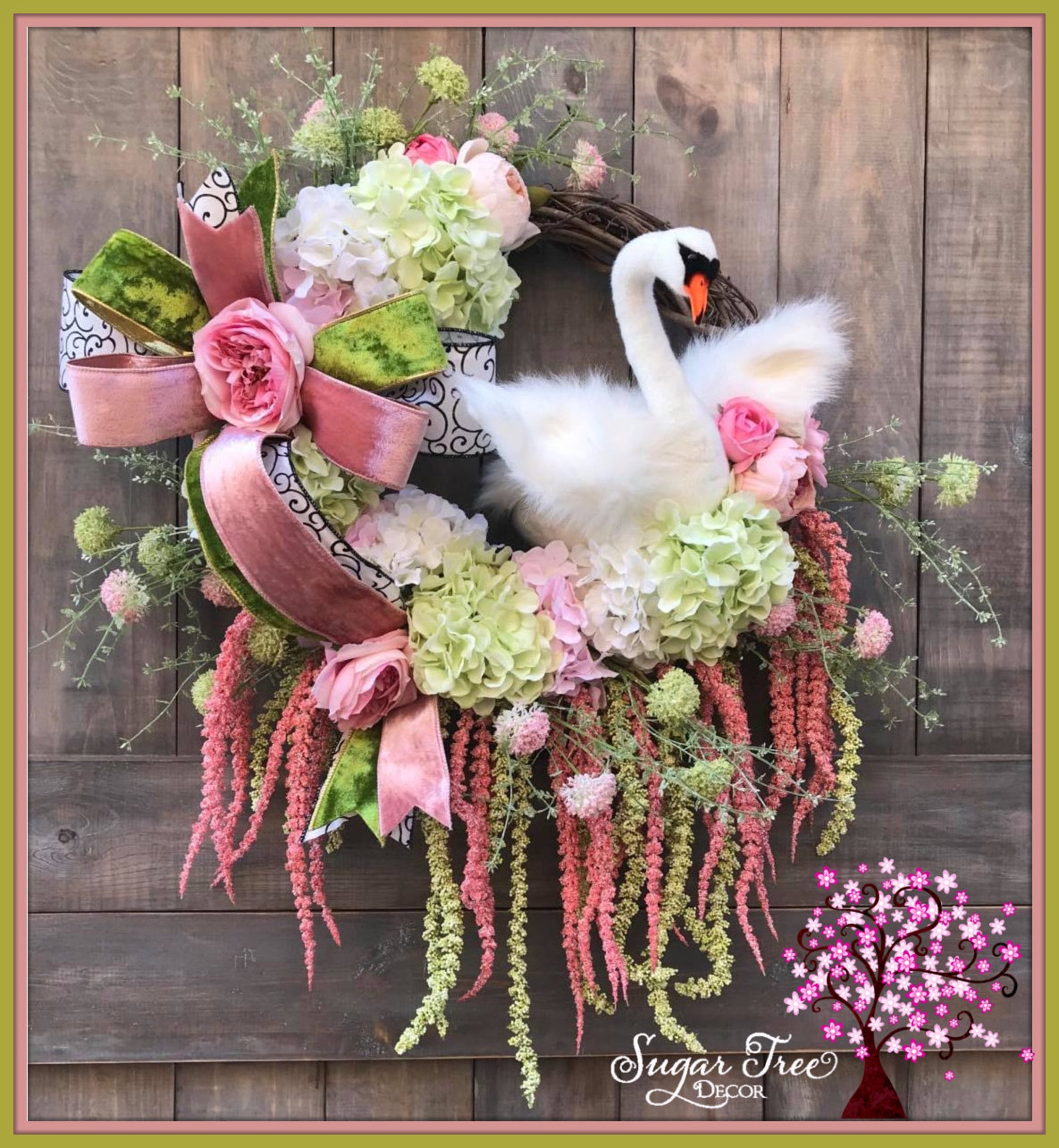 Swan Wreath Swan Decor Summer Wreath Spring Wreath Summer | Etsy