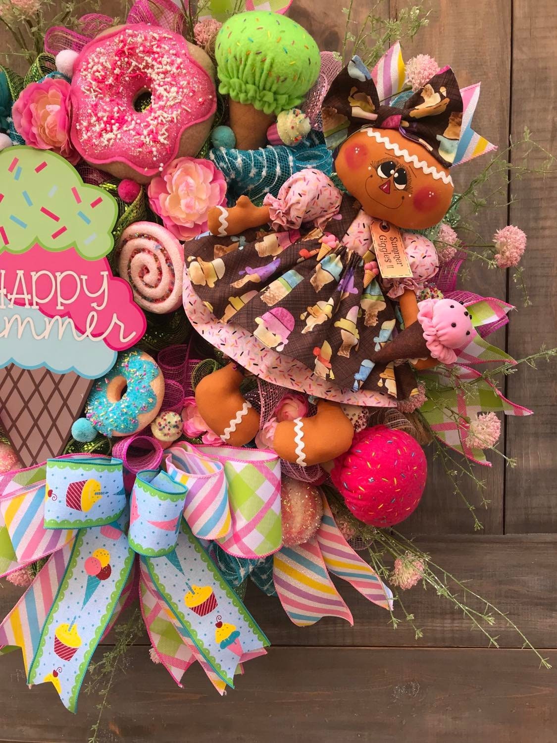 Ice Cream Wreath, Ice Cream Decor, Birthday Wreath, Party Wreath ...