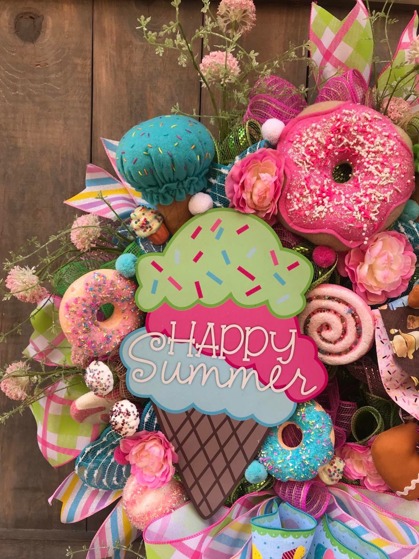 Ice Cream Wreath, Ice Cream Decor, Birthday Wreath, Party Wreath ...