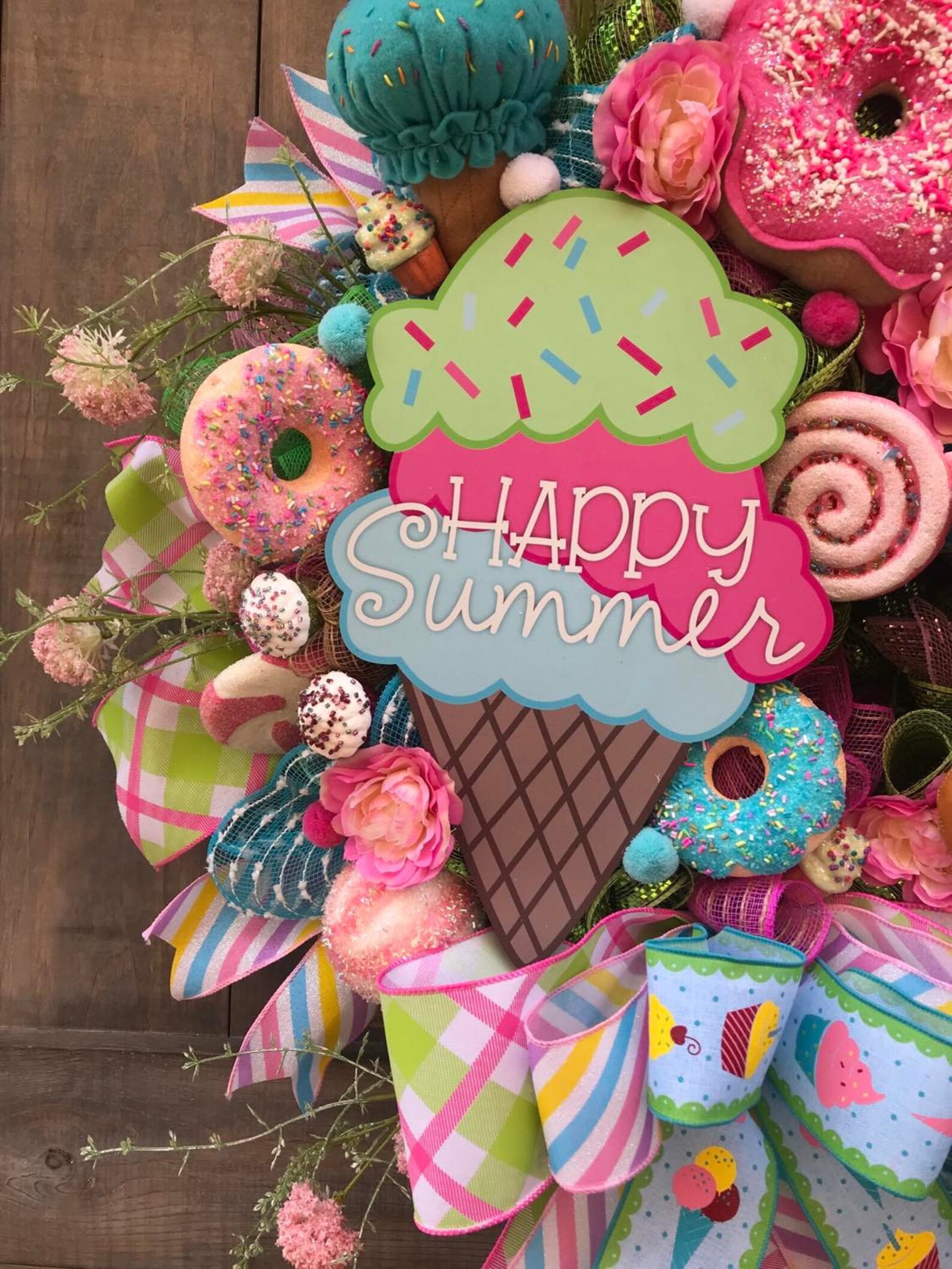 Ice Cream Wreath, Ice Cream Decor, Birthday Wreath, Party Wreath ...