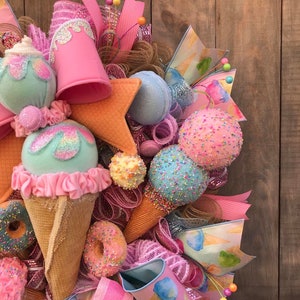 Ice Cream Wreath, Ice Cream Decor, Indoor Wreath, Summer Wreath, Spring ...