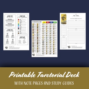 Tarotorial Classic Tarot Deck PDF | Printable 78 Cards + Study Guide ...