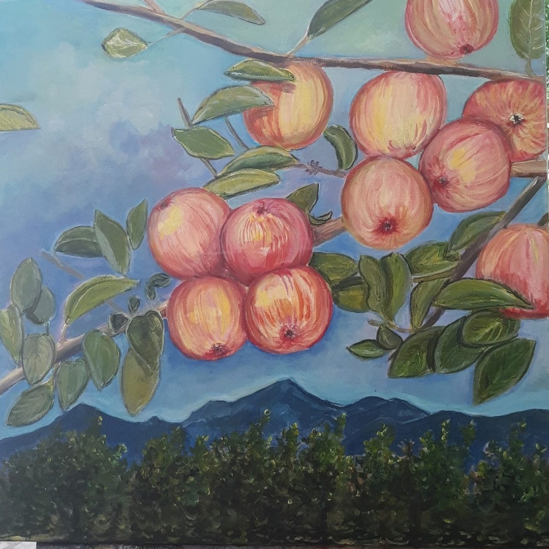 Rogue Valley, Apple Orchard, Painting, Original, 20x20 - Etsy