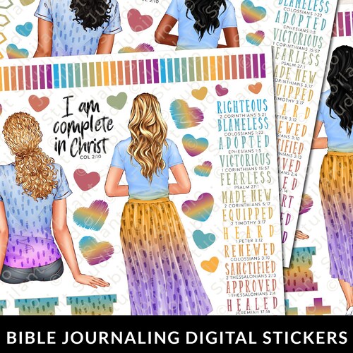In Christ I Am Bible Journaling Stickers Printable Diversity - Etsy