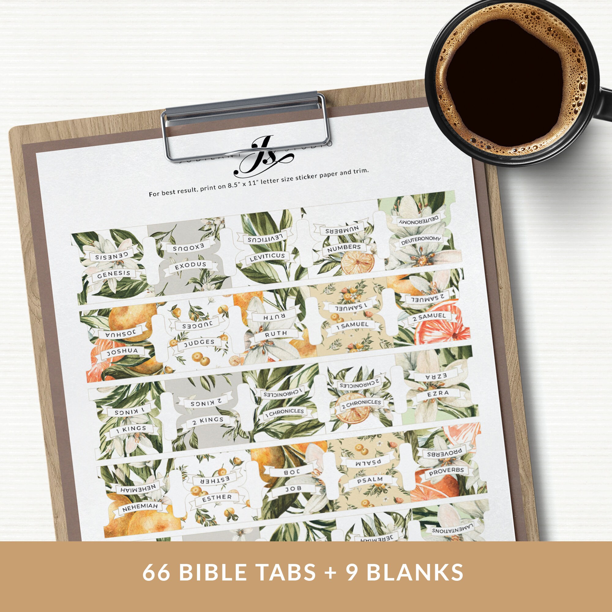 Citrus Love Bible Tabs, Printable Bible Journaling Stickers, Digital ...