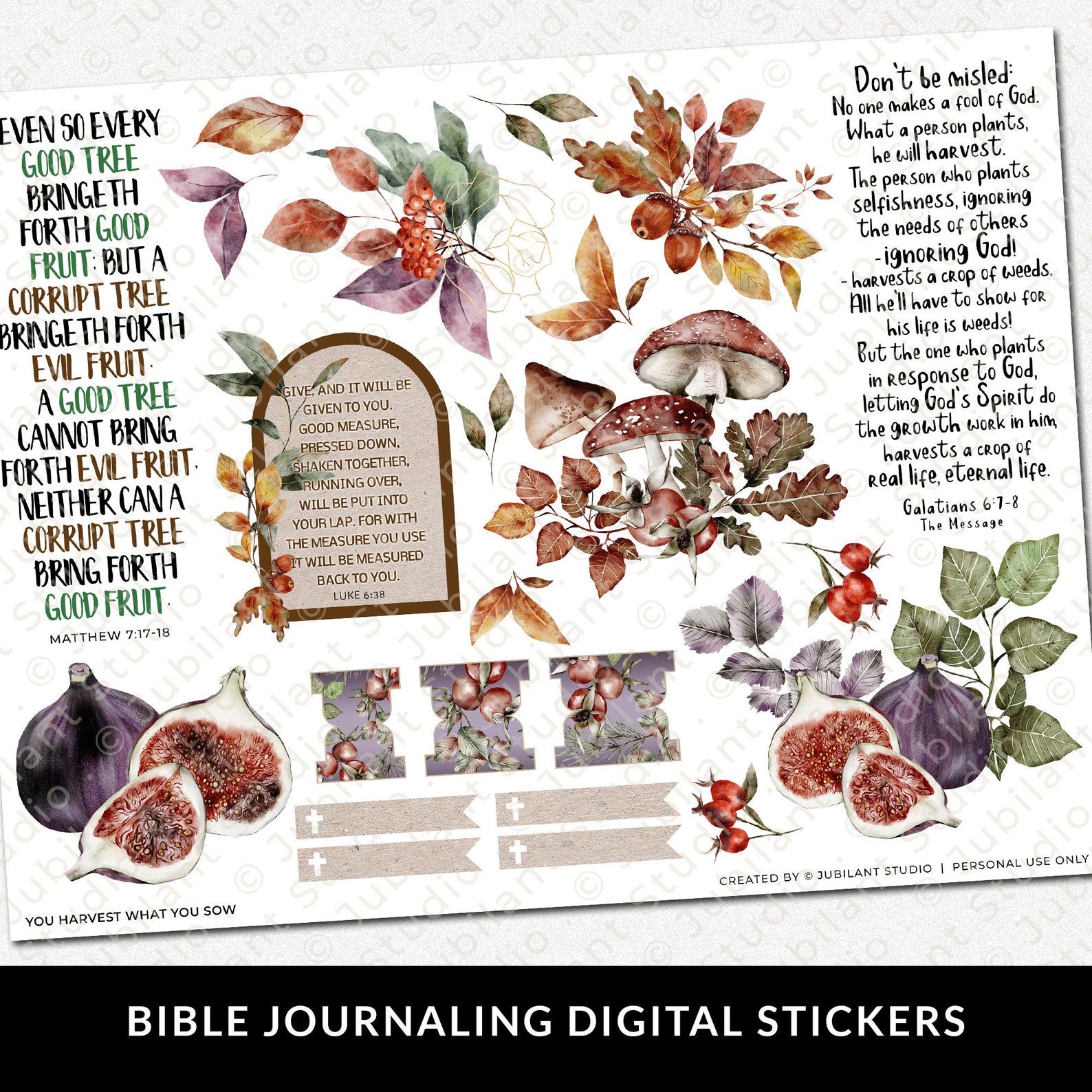 You Harvest What You Sow Bible Journaling Stickers Printable - Etsy