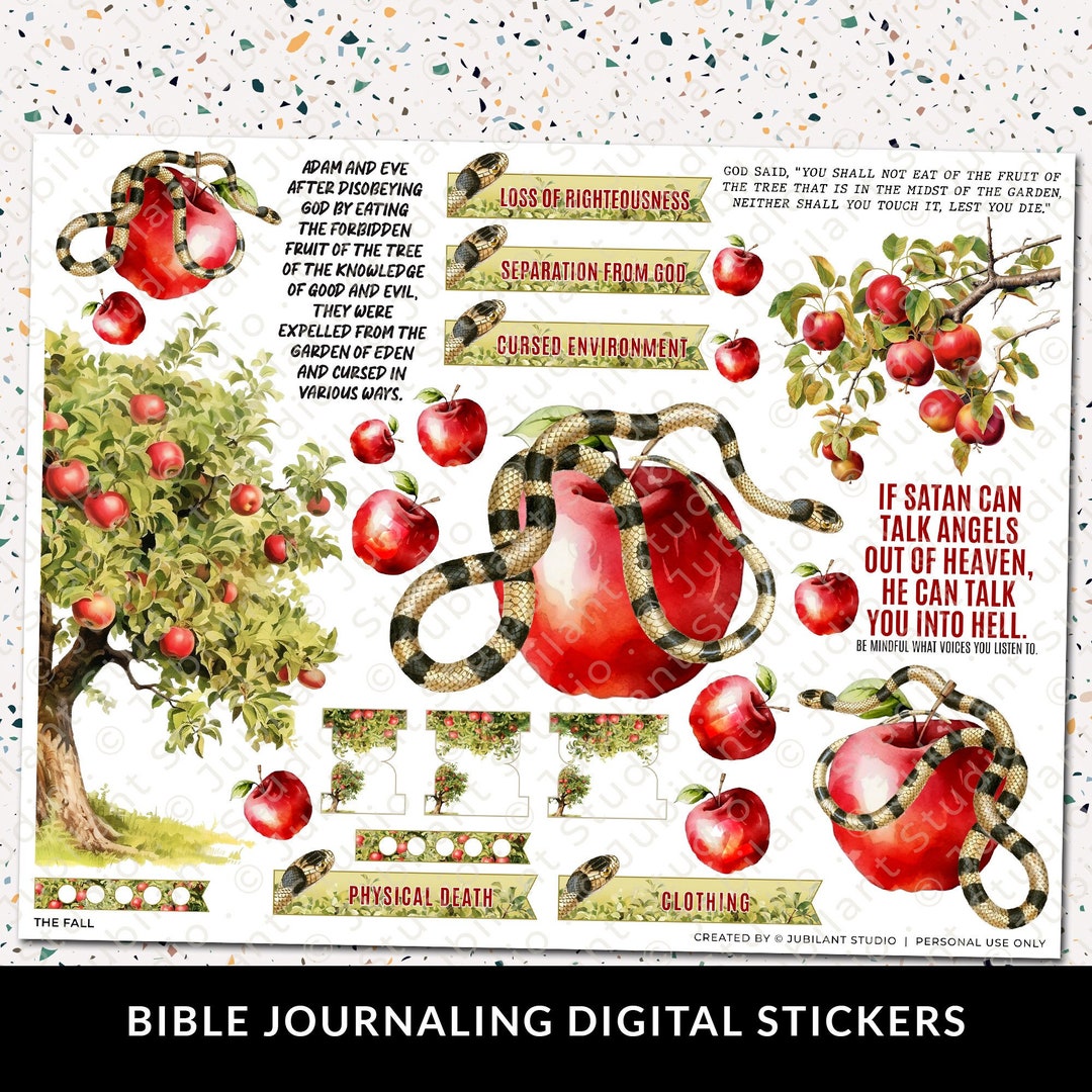 The Fall Bible Journaling Stickers Printable, Christian Faith, Bible ...