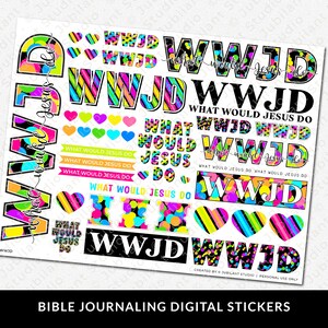 WWJD Bible Journaling Stickers Printable, WWJD, Bible Tabs, Christian ...