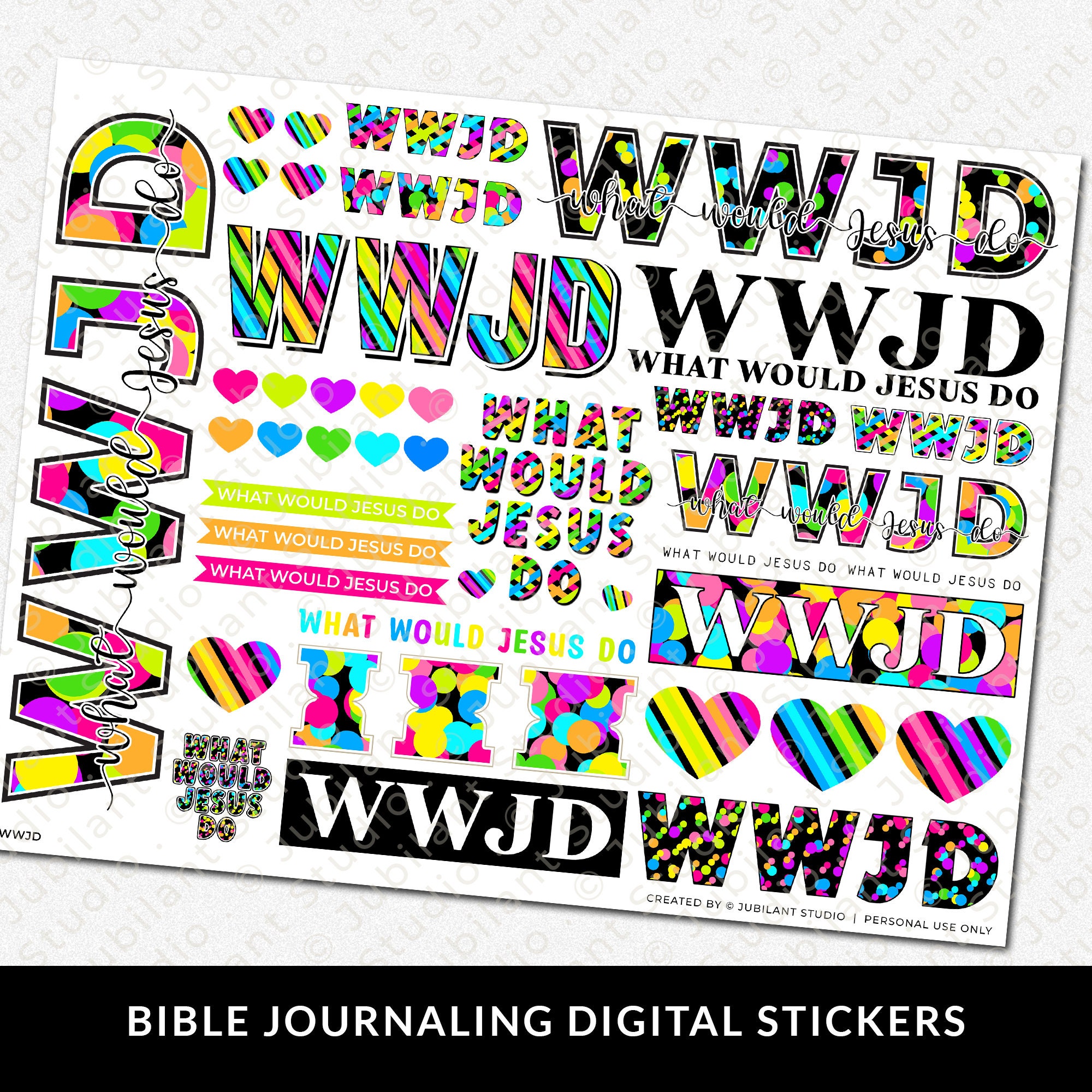 WWJD Bible Journaling Stickers Printable WWJD Bible Tabs - Etsy