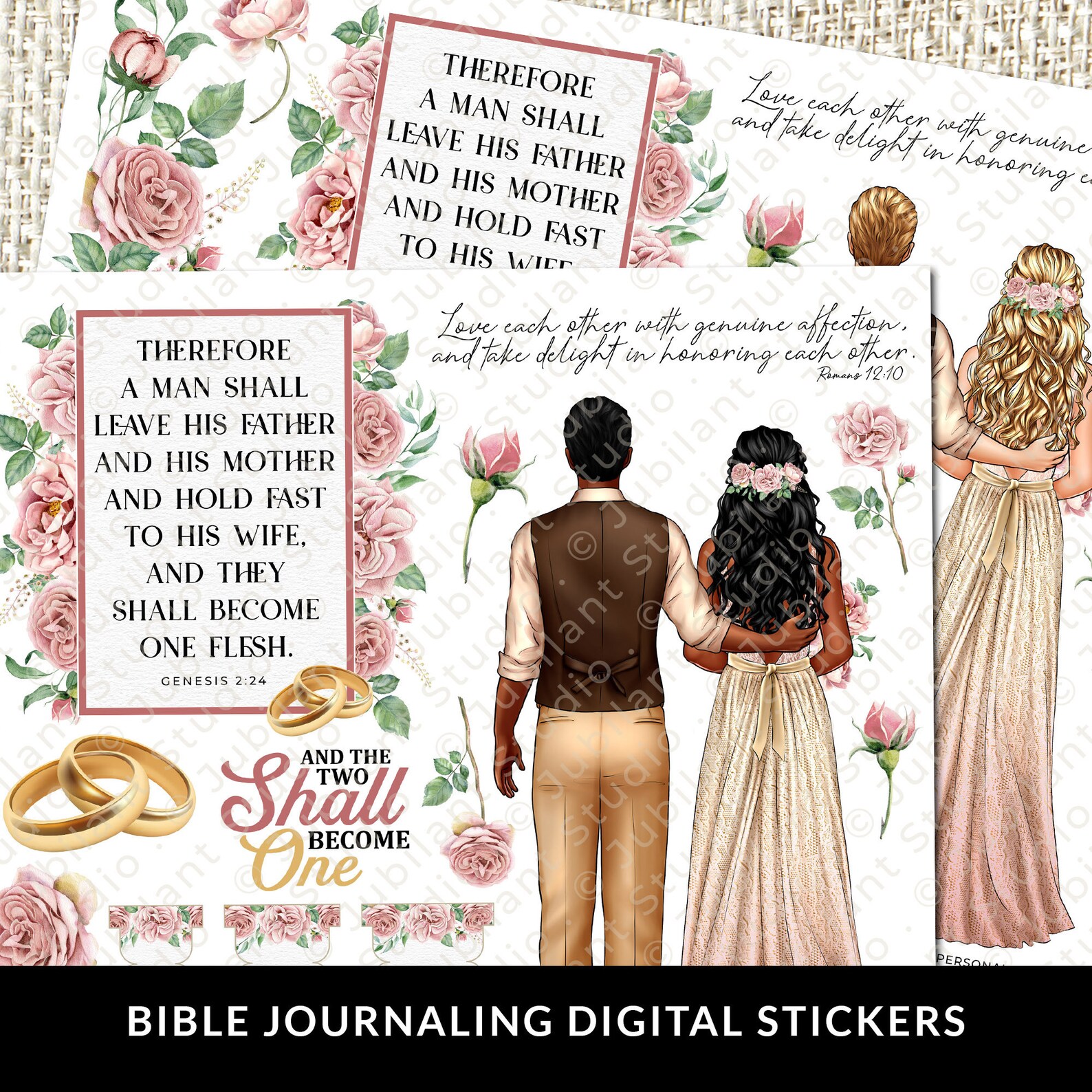 Two Shall Become One Bible Journaling Printable Sticker Sheet, Journal ...