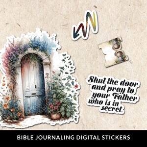 Shut Your Door and Pray Bible Journaling Stickers Printable, Christian ...