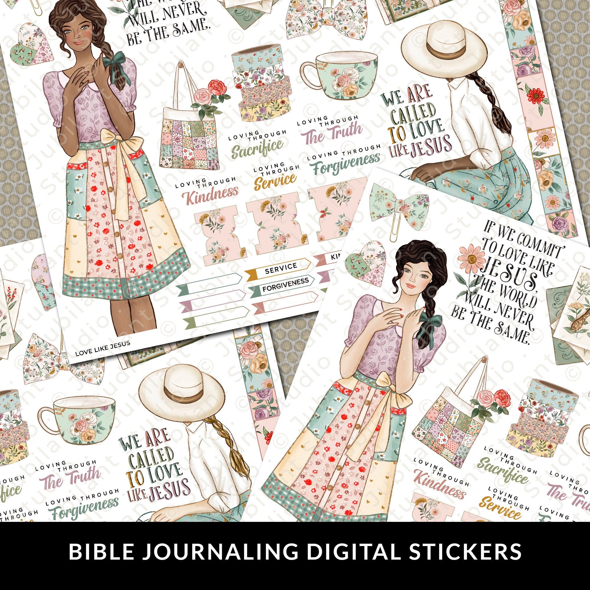 Love Like Jesus Bible Journaling Stickers Printable, Diversity ...
