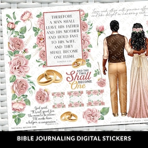 Two Shall Become One Bible Journaling Printable Sticker Sheet - Etsy