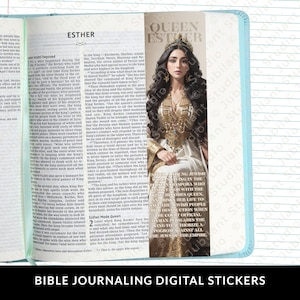 Queen Esther, Bible Journaling Stickers Printable, Queen of Persia ...