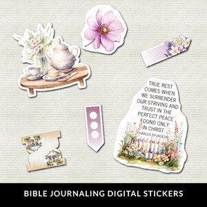 Divine Rest Bible Journaling Printable Sticker Sheet, Journal Supplies ...
