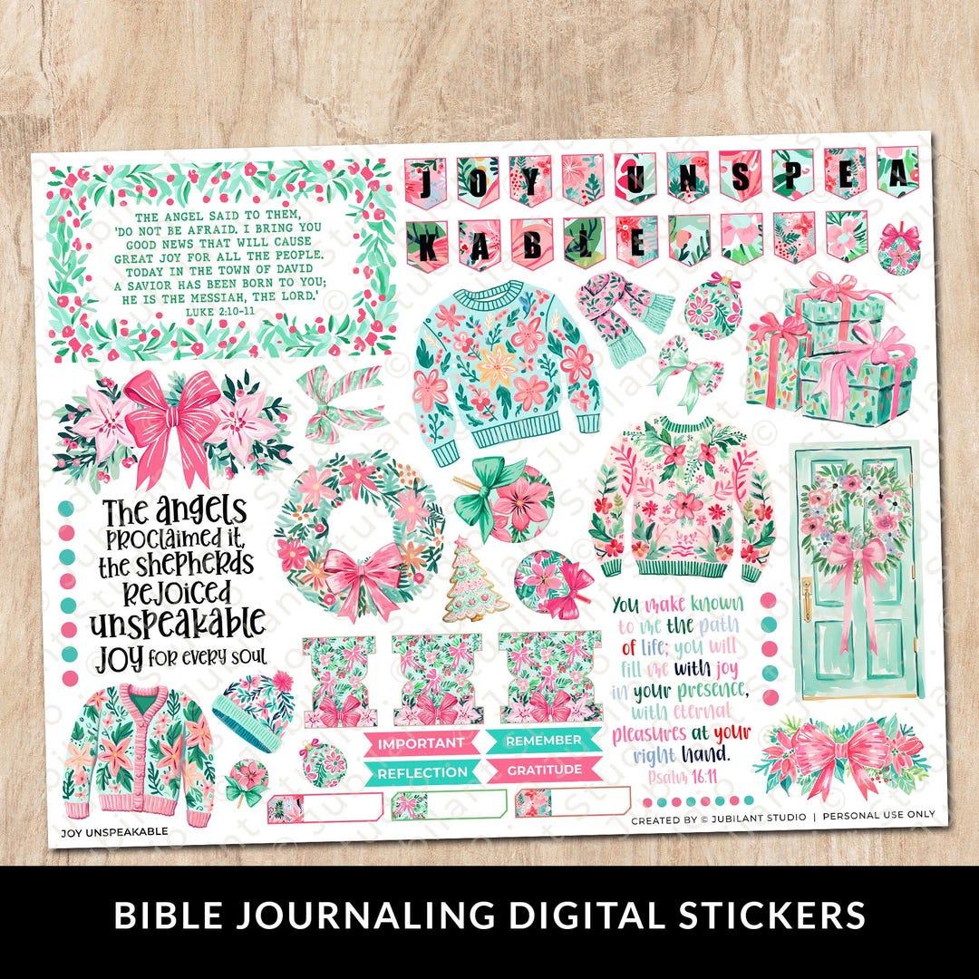Joy Unspeakable Bible Journaling Stickers Printable, Worship, Christian ...