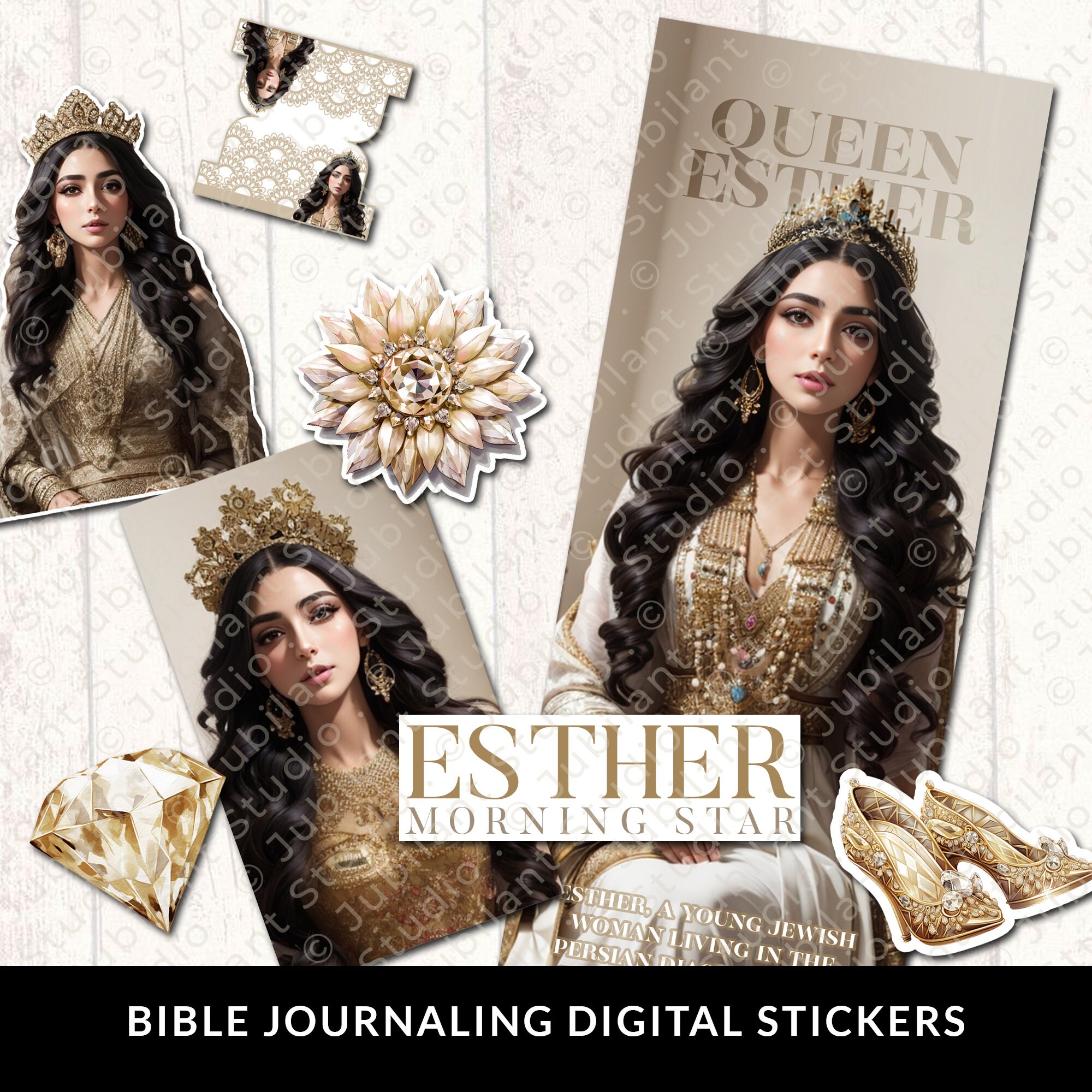 Queen Esther, Bible Journaling Stickers Printable, Queen of Persia ...