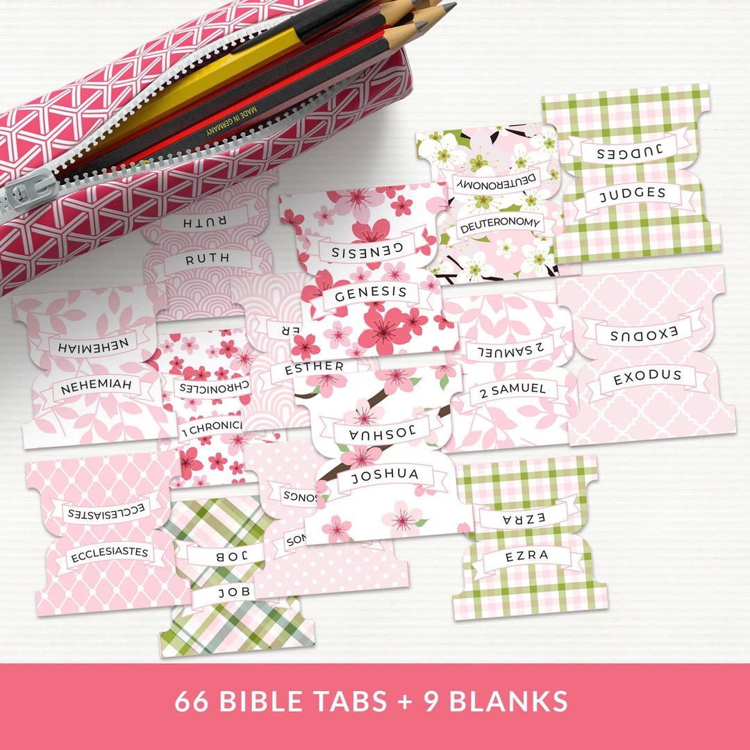 Cherry Blossoms Sakura Bible Tabs, Printable Bible Journaling Stickers ...