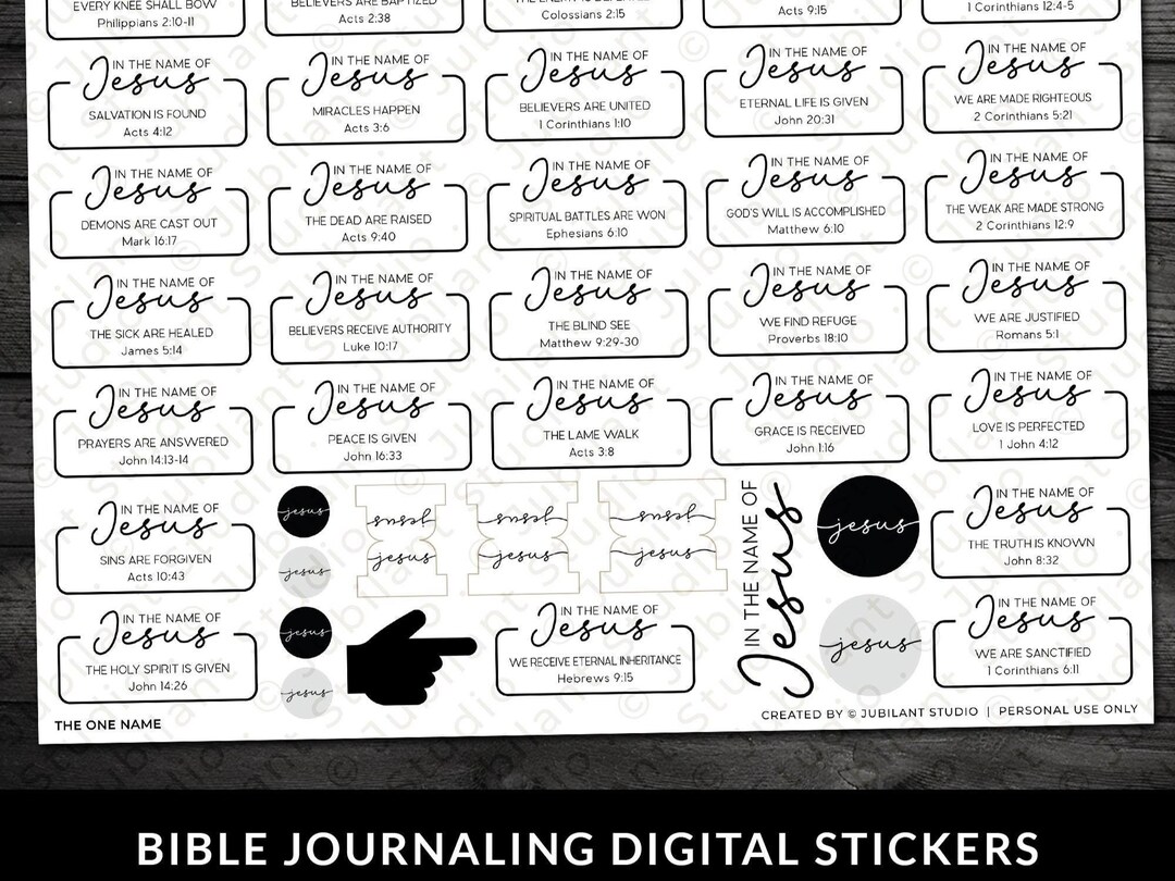 The One Name Bible Journaling Stickers Printable, Bible Tabs, Faith Art ...