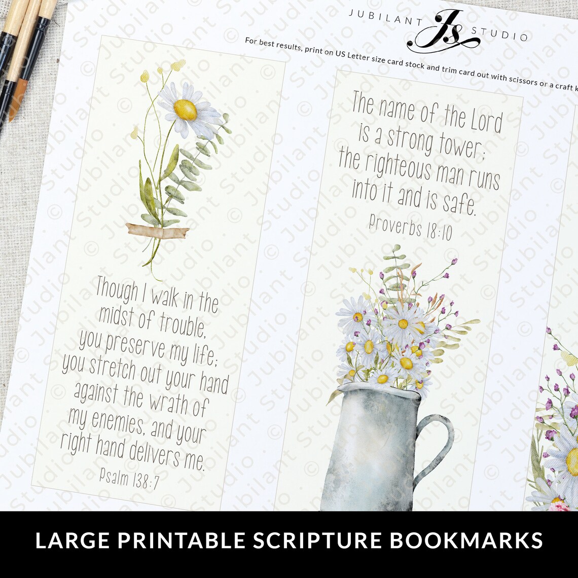 Protection Large Printable Bible Verse Bookmarks Set of 3 - Etsy