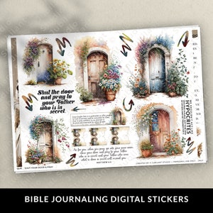 Shut Your Door and Pray Bible Journaling Stickers Printable, Christian ...
