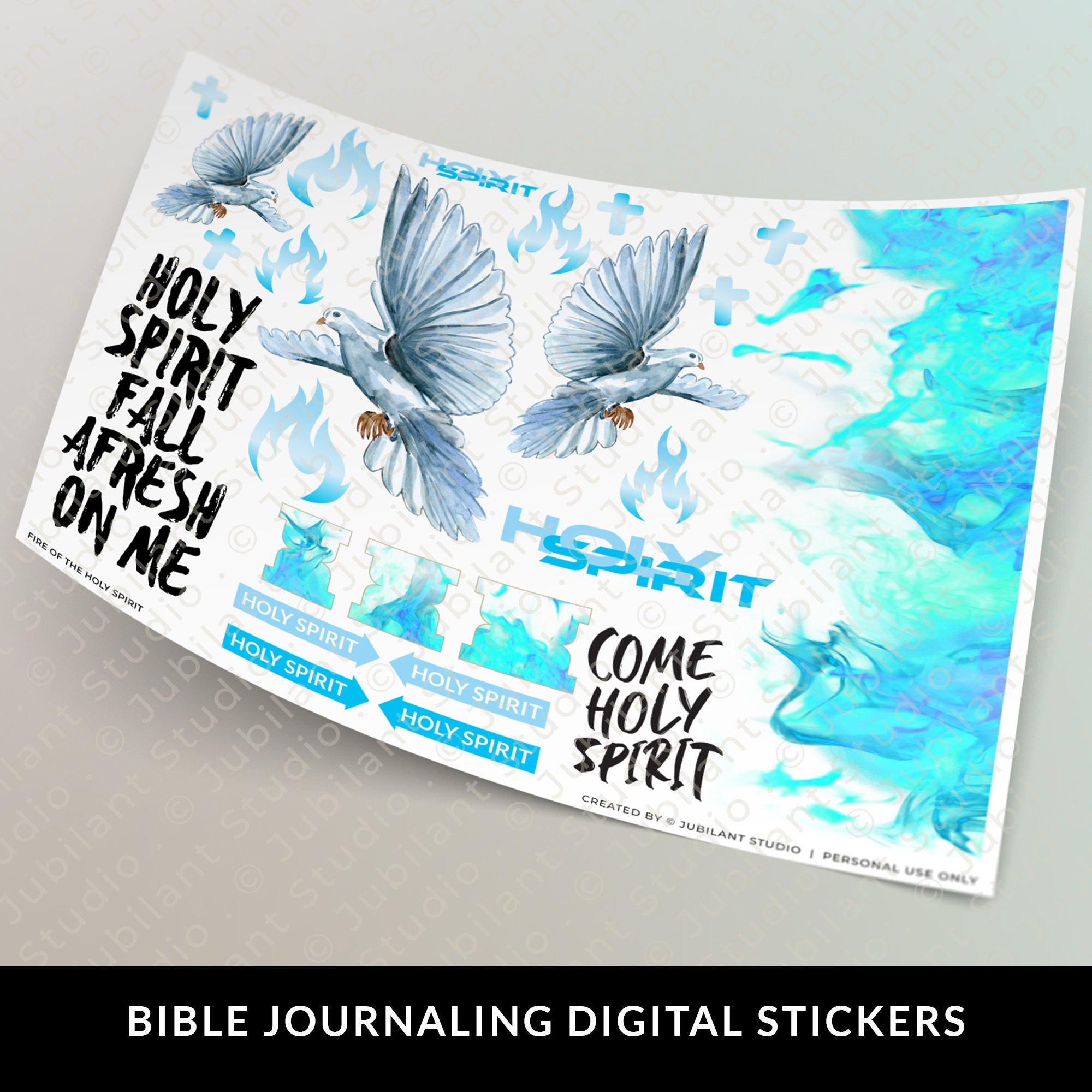 Fire of the Holy Spirit Pentecost Bible Journaling Stickers - Etsy