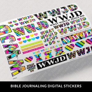 WWJD Bible Journaling Stickers Printable, WWJD, Bible Tabs, Christian ...