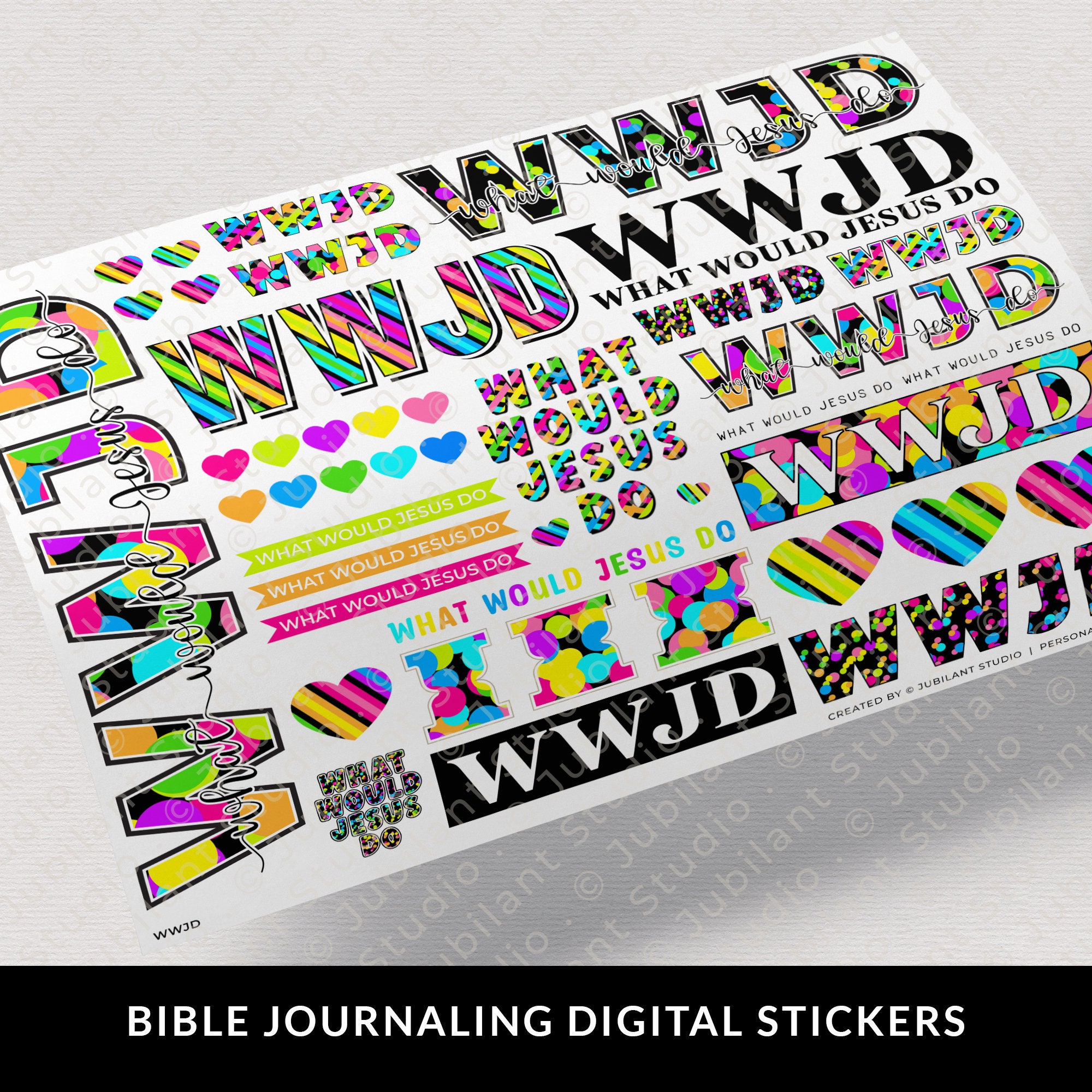 WWJD Bible Journaling Stickers Printable WWJD Bible Tabs - Etsy