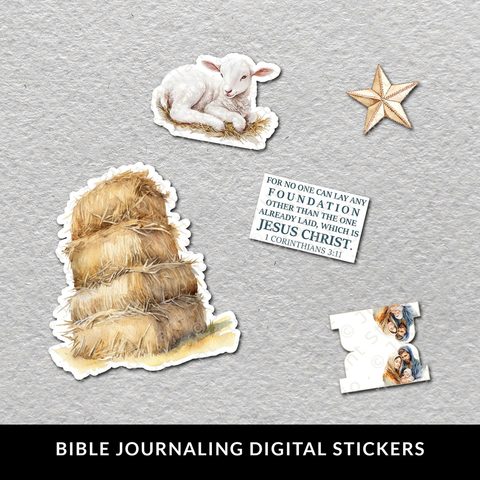 A Stable Foundation Bible Journaling Stickers Printable, Christmas ...