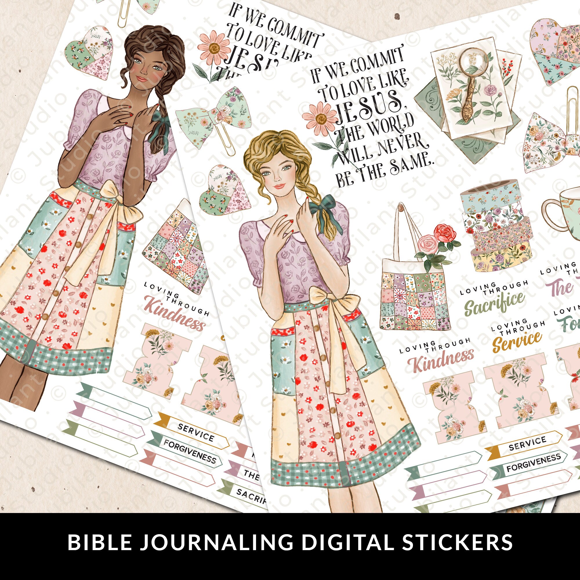 Love Like Jesus Bible Journaling Stickers Printable, Diversity ...