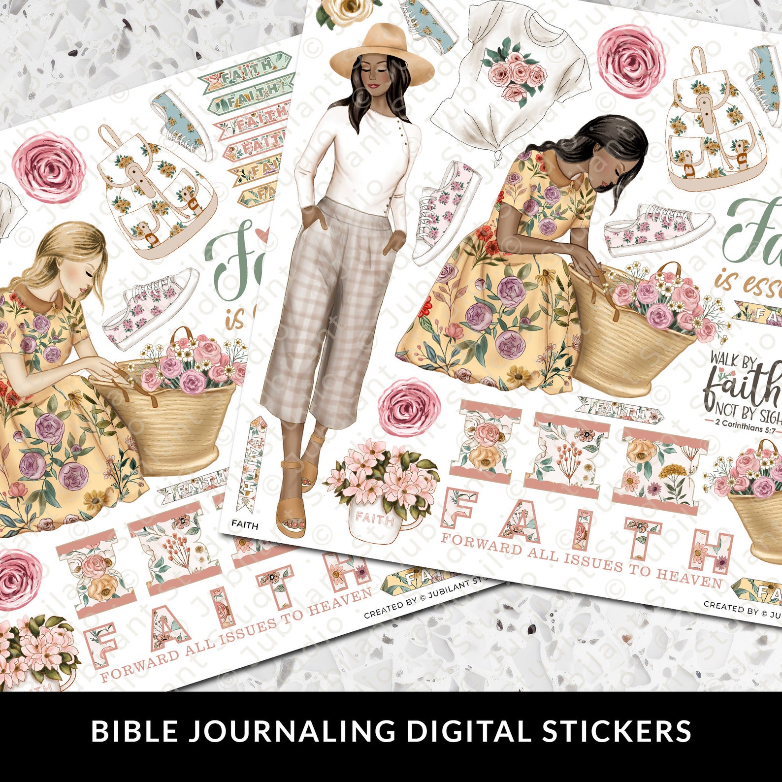Faith Bible Journaling Stickers Printable, Diversity, Christian Faith ...