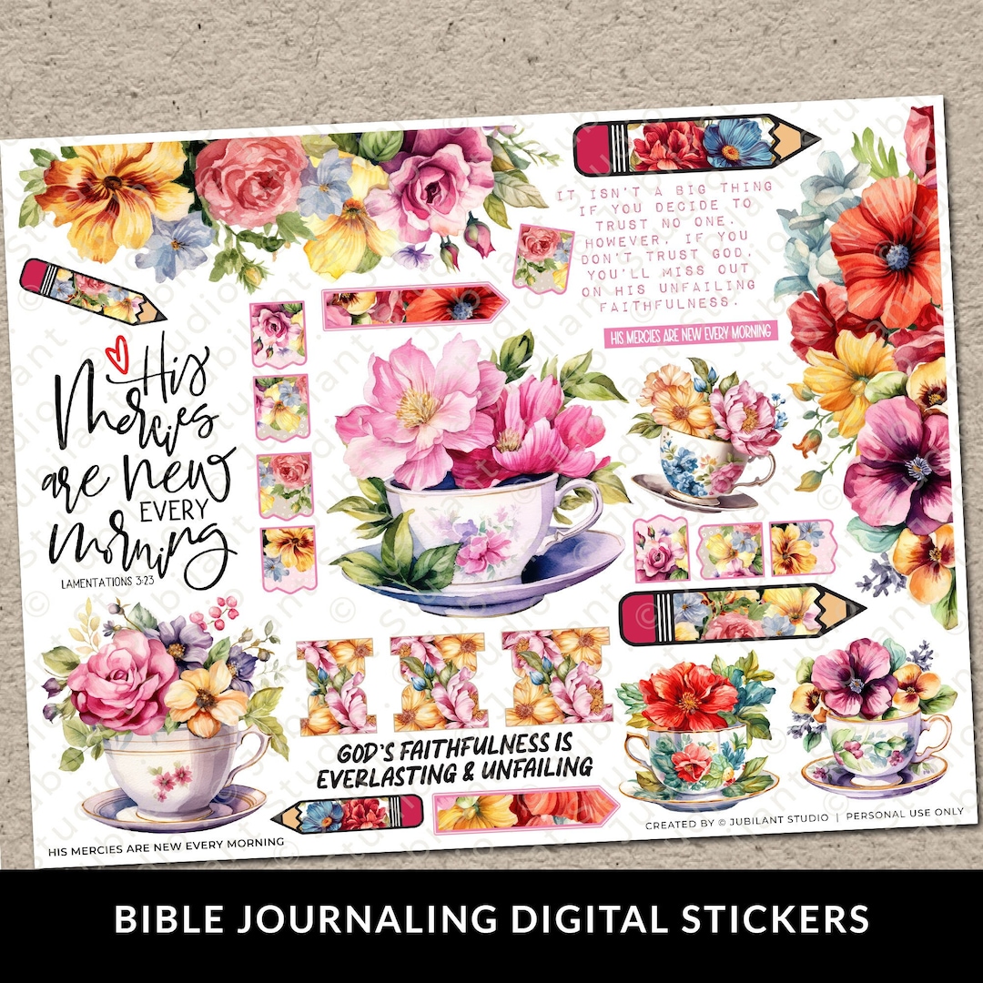 His Mercies Are New Every Morning Bible Journaling Stickers Printable ...