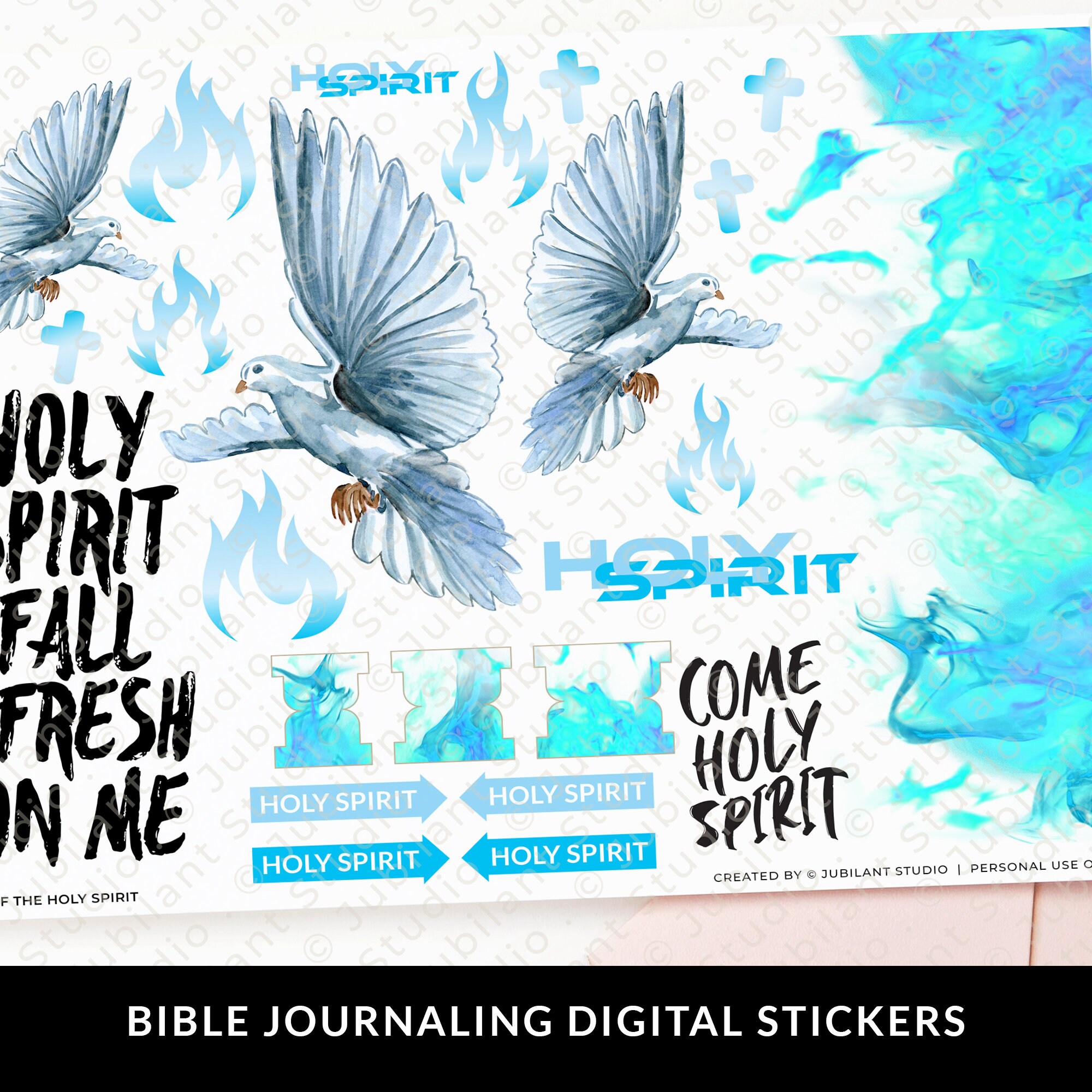 Fire of the Holy Spirit Pentecost Bible Journaling Stickers - Etsy