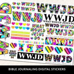 WWJD Bible Journaling Stickers Printable, WWJD, Bible Tabs, Christian ...