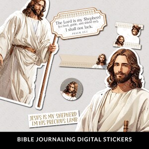 Psalm 23 Bible Journaling Stickers Printable, Christian Faith, Bible ...