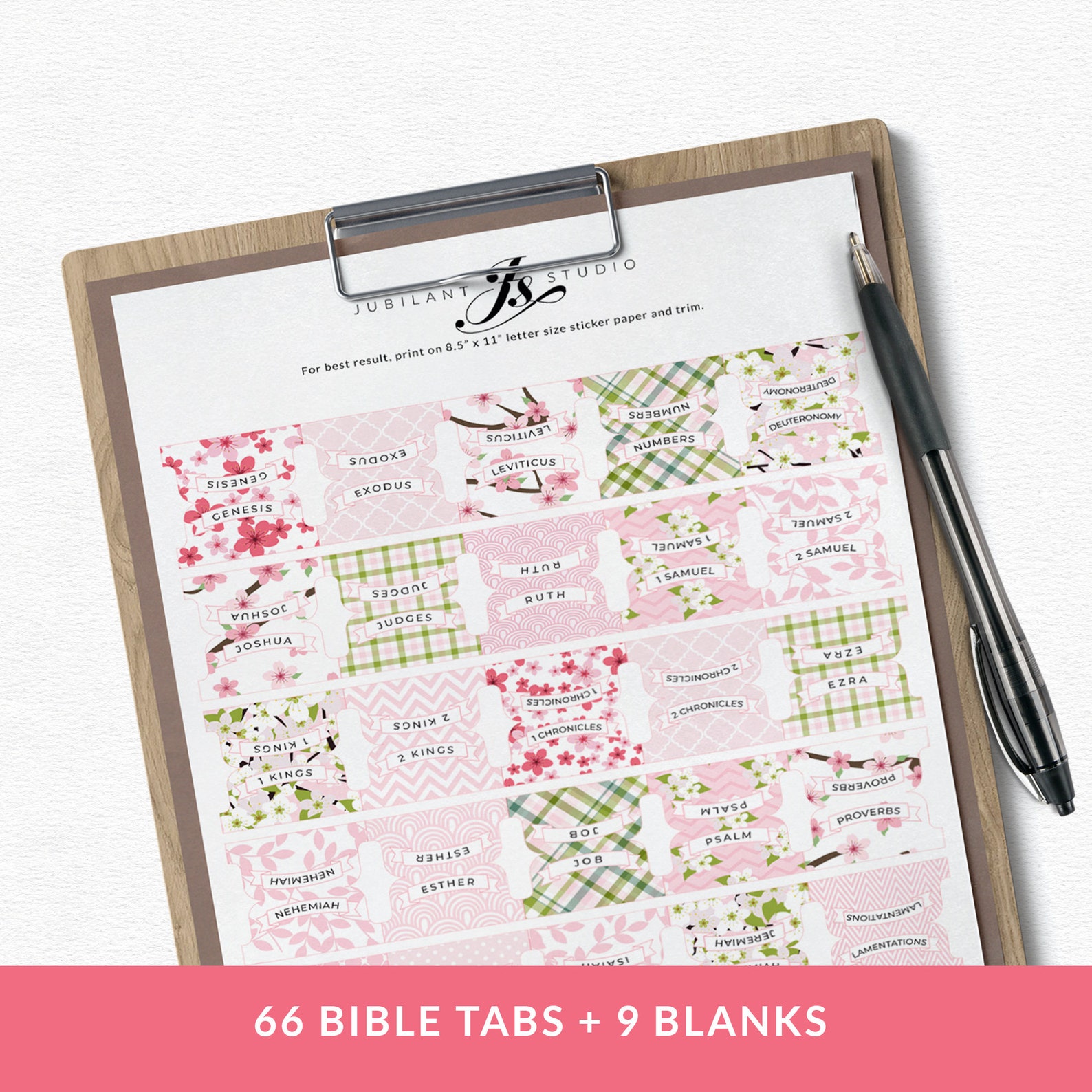 Cherry Blossoms Sakura Bible Tabs, Printable Bible Journaling Stickers ...