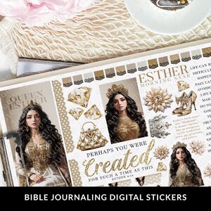 Queen Esther, Bible Journaling Stickers Printable, Queen of Persia ...