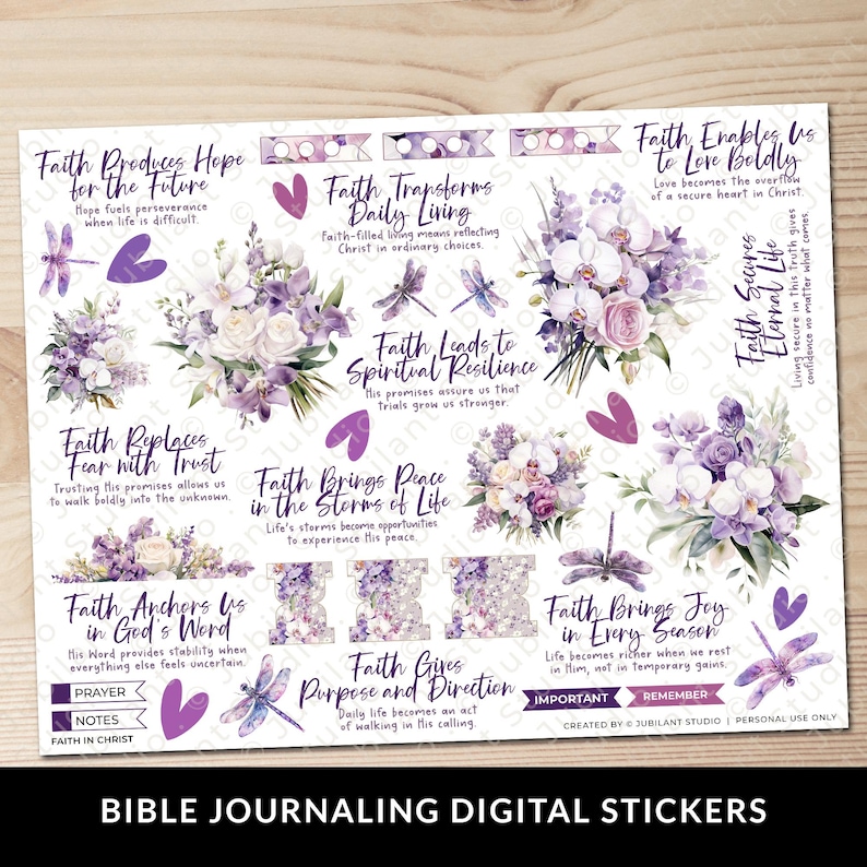 Faith in Christ Bible Journaling Stickers Printable, Bible Tabs ...