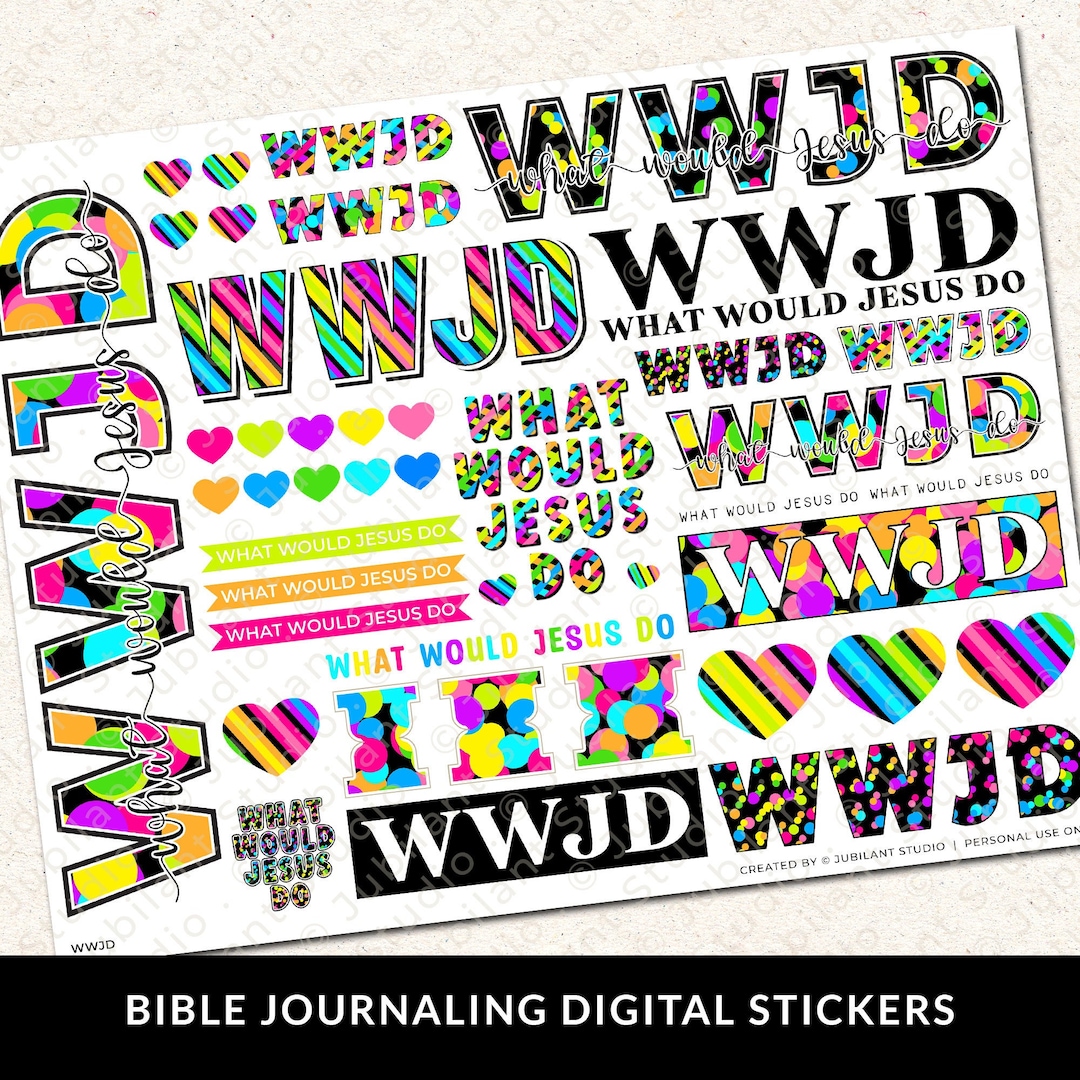 WWJD Bible Journaling Stickers Printable, WWJD, Bible Tabs, Christian ...