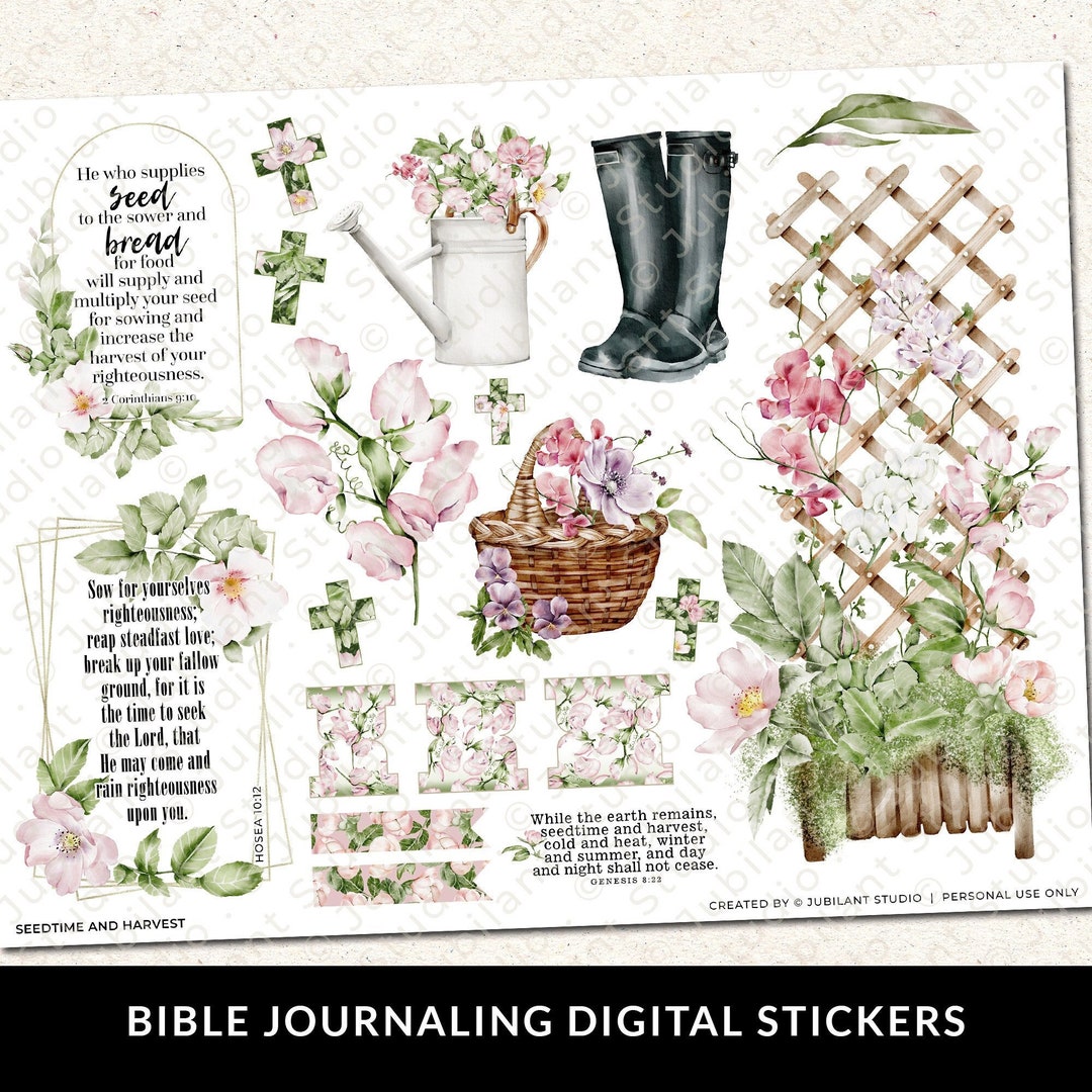 Seedtime and Harvest Bible Journaling Stickers Printable, Diversity ...