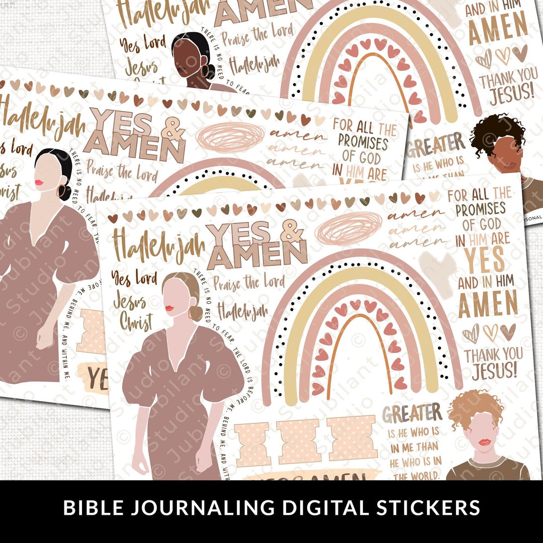 Yes and Amen, Bible Journaling Stickers Printable, Diversity, Christian ...